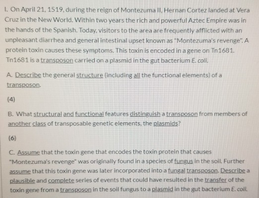 Solved 1. On April 21, 1519, during the reign of Montezuma | Chegg.com