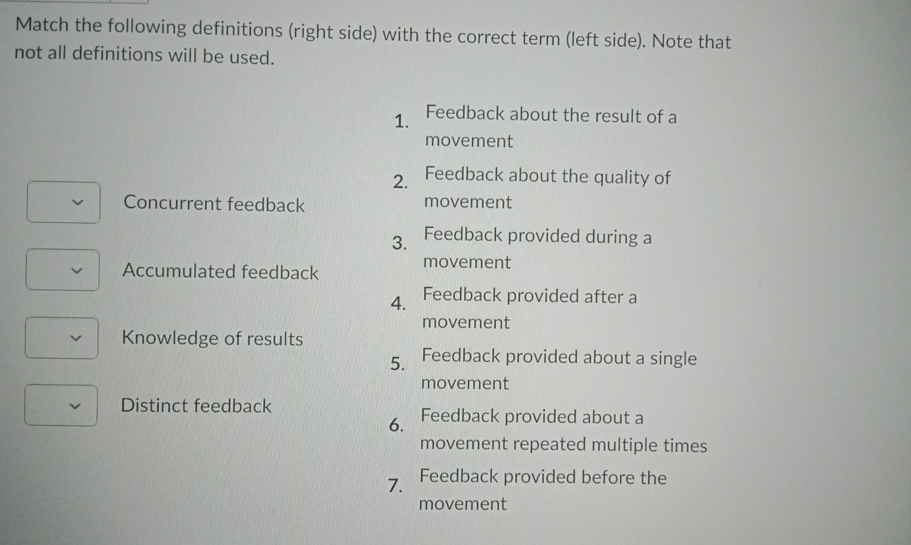 Solved Match the following definitions (right side) with the | Chegg.com