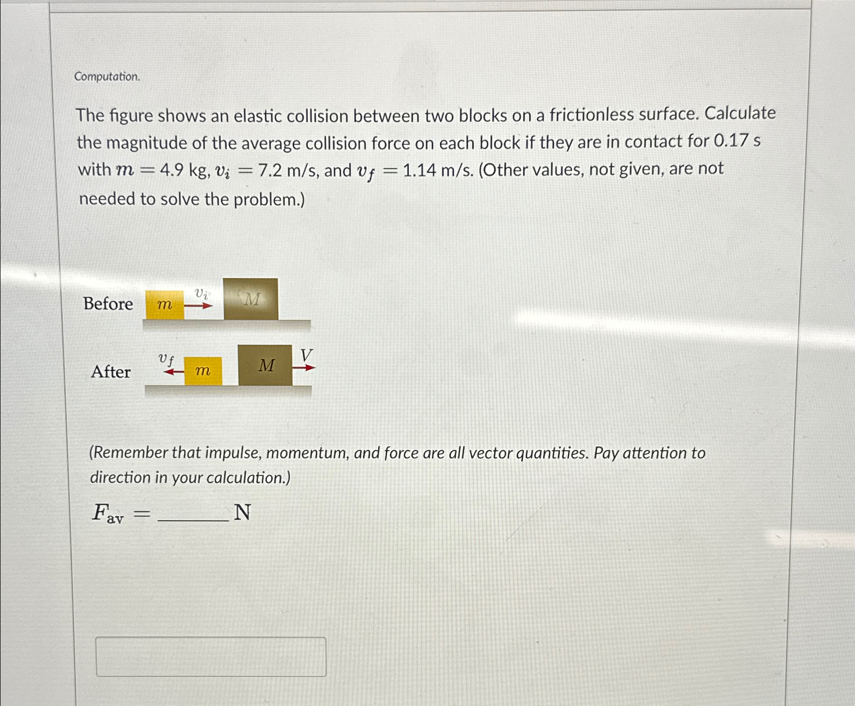 Solved Computation.The figure shows an elastic collision | Chegg.com
