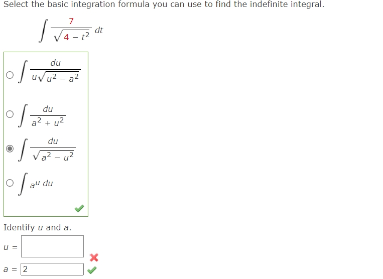 Solved Select the basic integration formula you can use to | Chegg.com