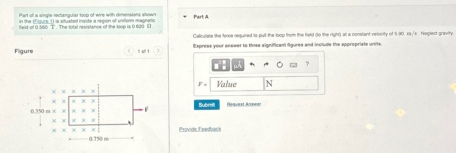 Solved Part of a single rectangular loop of wire with | Chegg.com