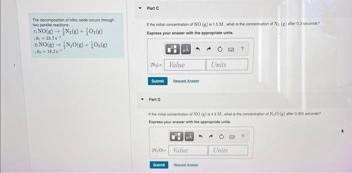 Solved - Part 0 If the hisal concentration of NO(d) is 4.5M, | Chegg.com