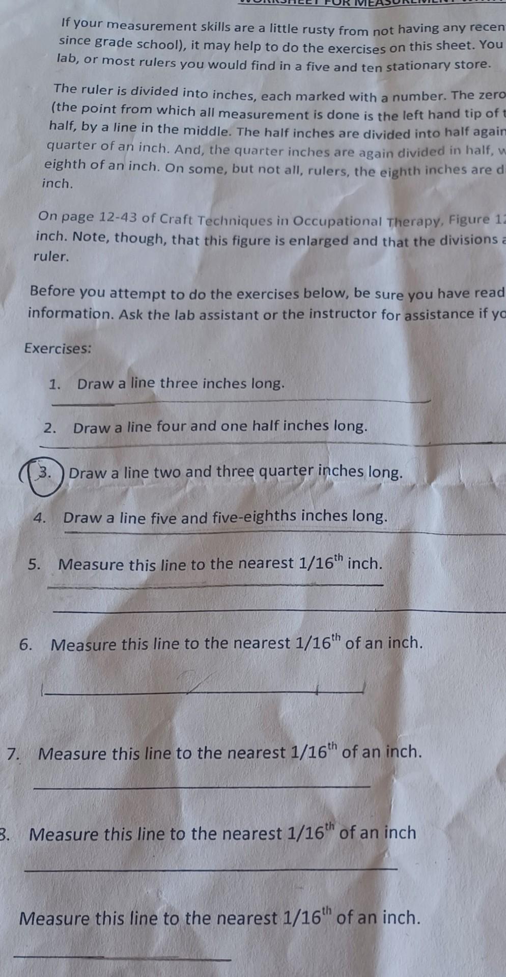 Solved lab, or most rulers you would find in a five and ten | Chegg.com