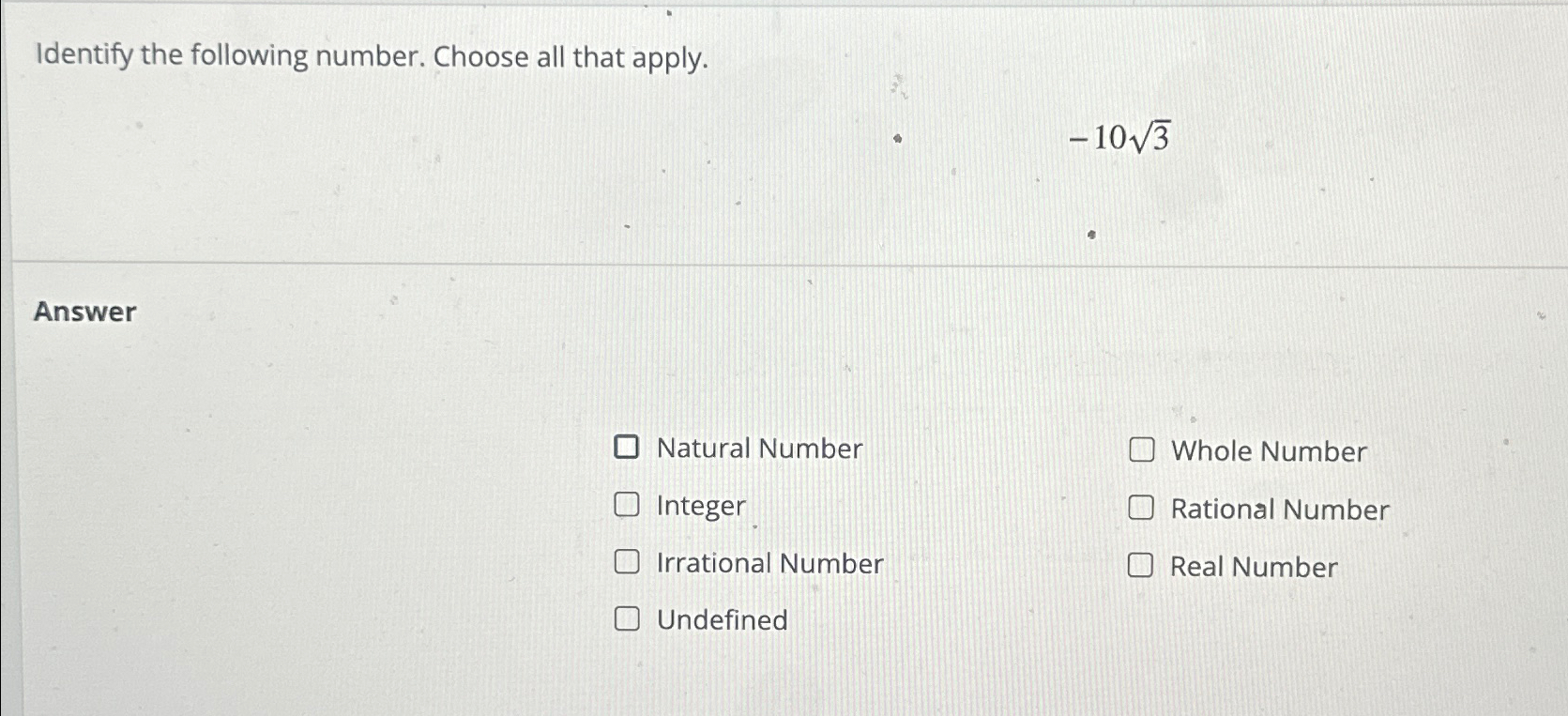 Solved Identify the following number. Choose all that | Chegg.com