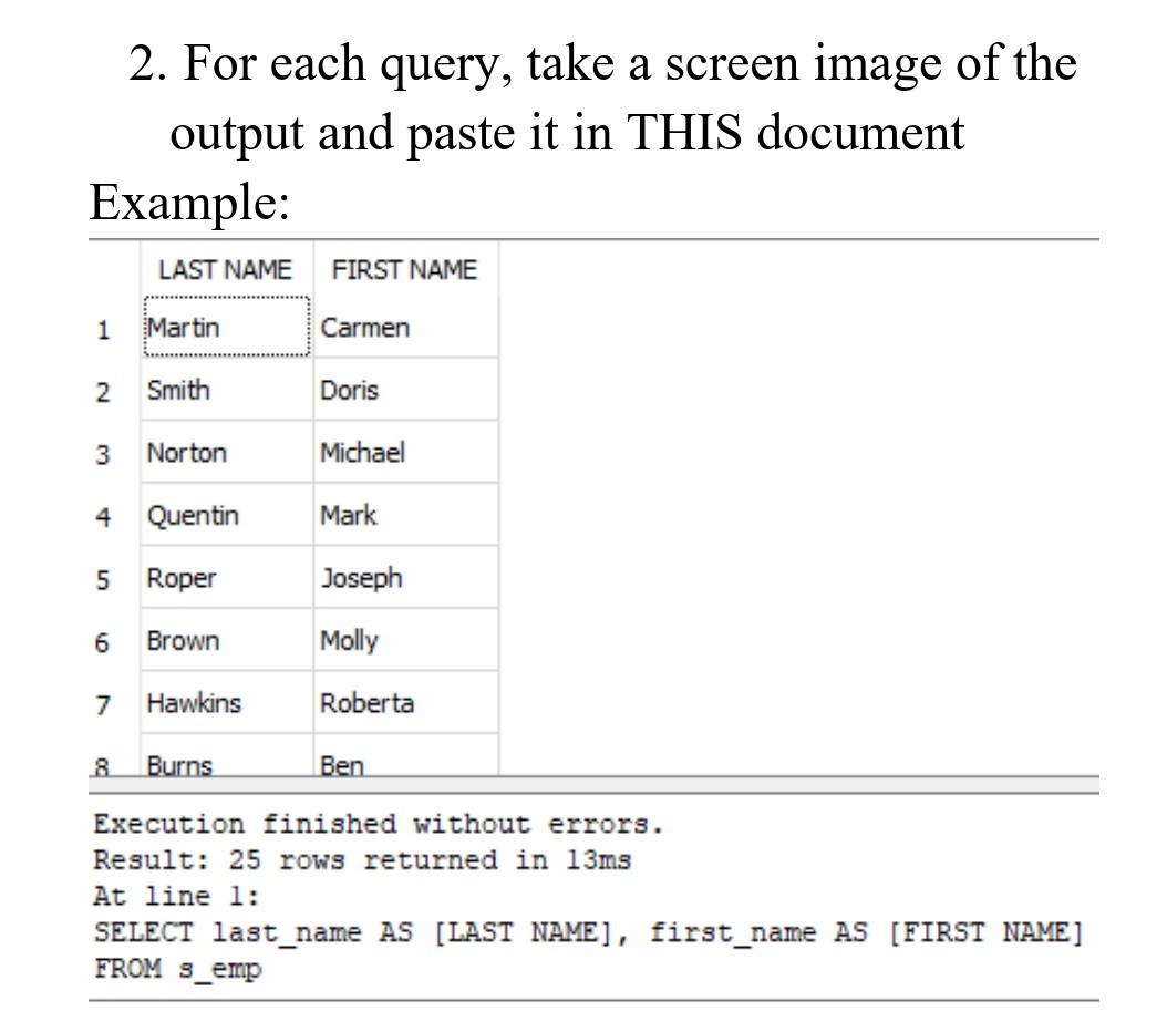 Solved inclusive. 2. Display supplier names starting from | Chegg.com