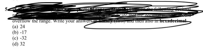 Solved 6. [8 pts −2 pts each ]Sign/ magnitude | Chegg.com