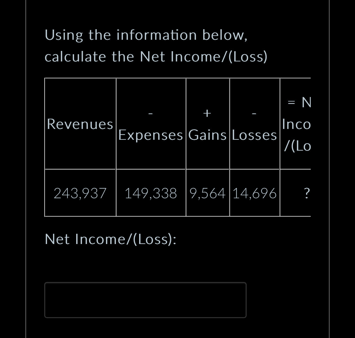 Solved Using the information below, calculate the Net | Chegg.com