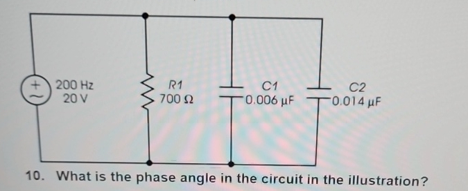 Solved What is the phase angle in the circuit in the | Chegg.com