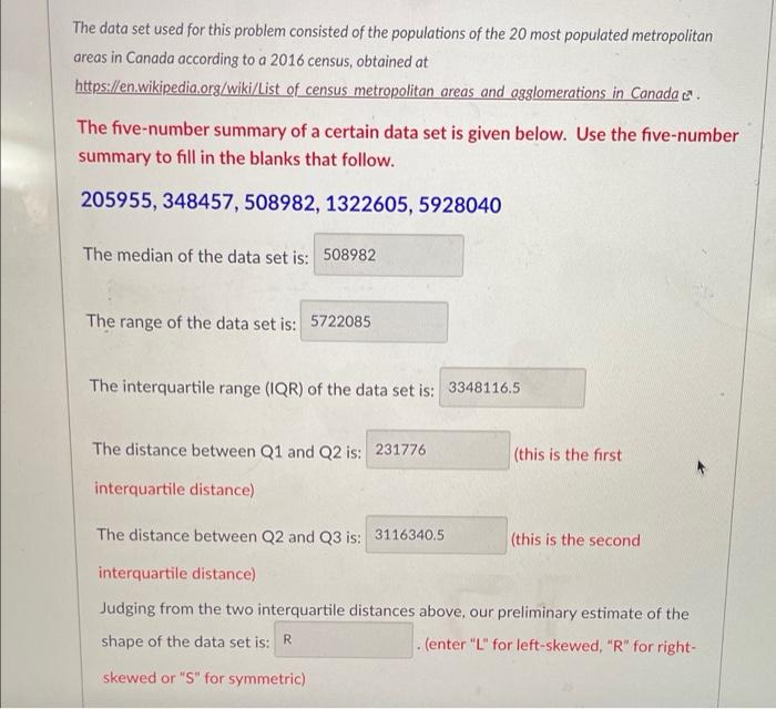 Solved The data set used for this problem consisted of the | Chegg.com