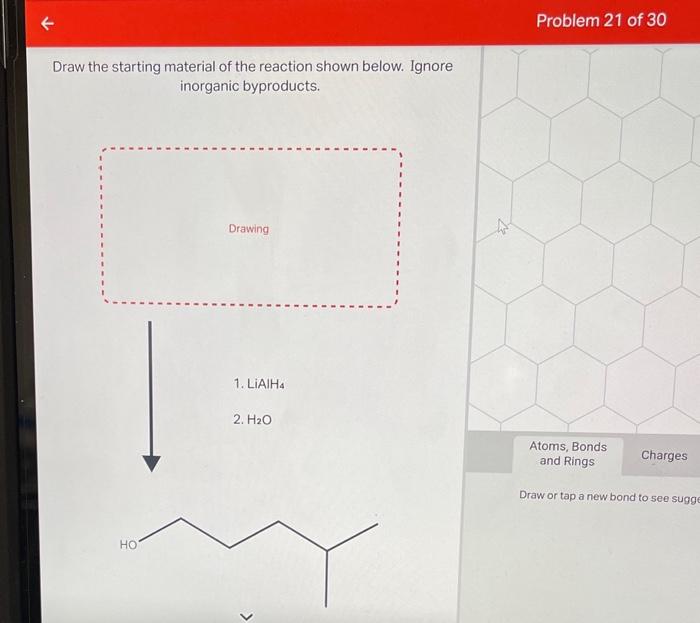 Solved Draw the starting material of the reaction shown | Chegg.com