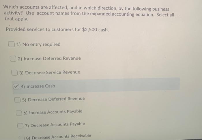 Solved Which accounts are affected, and in which direction, | Chegg.com
