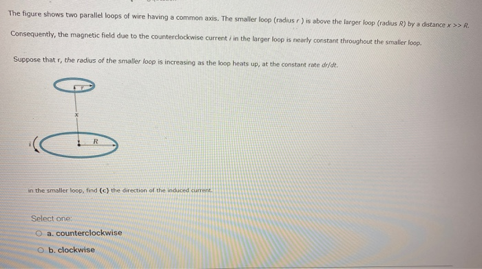 Solved The figure shows two parallel loops of wire having a | Chegg.com