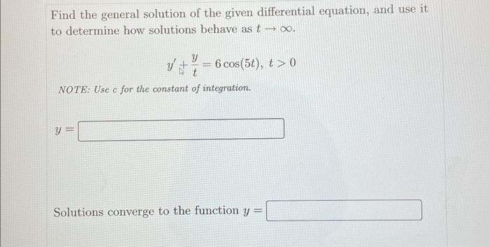 Solved Find the general solution of the given differential | Chegg.com