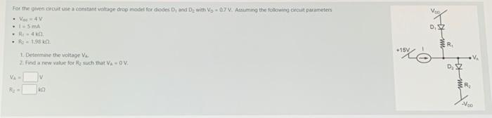 Solved For the govern decot use a constant voltage drop | Chegg.com
