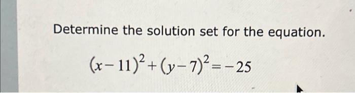 Determine the solution set for the equation. | Chegg.com