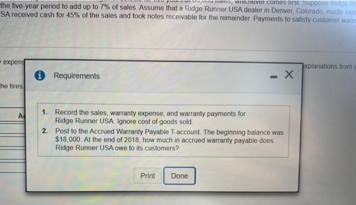 Solved Ridge Runner USA, a tire manufacturer, guarantees its | Chegg.com