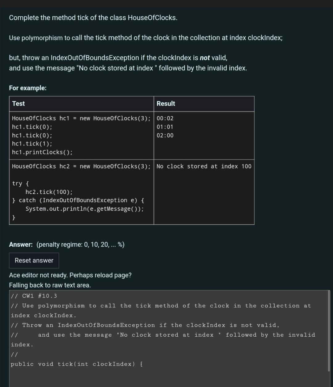 Solved Complete The Method Tick Of The Class Houseofclocks 