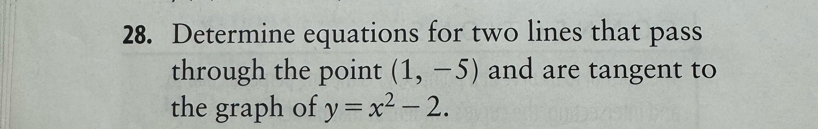 Determine equations for two lines that pass through | Chegg.com