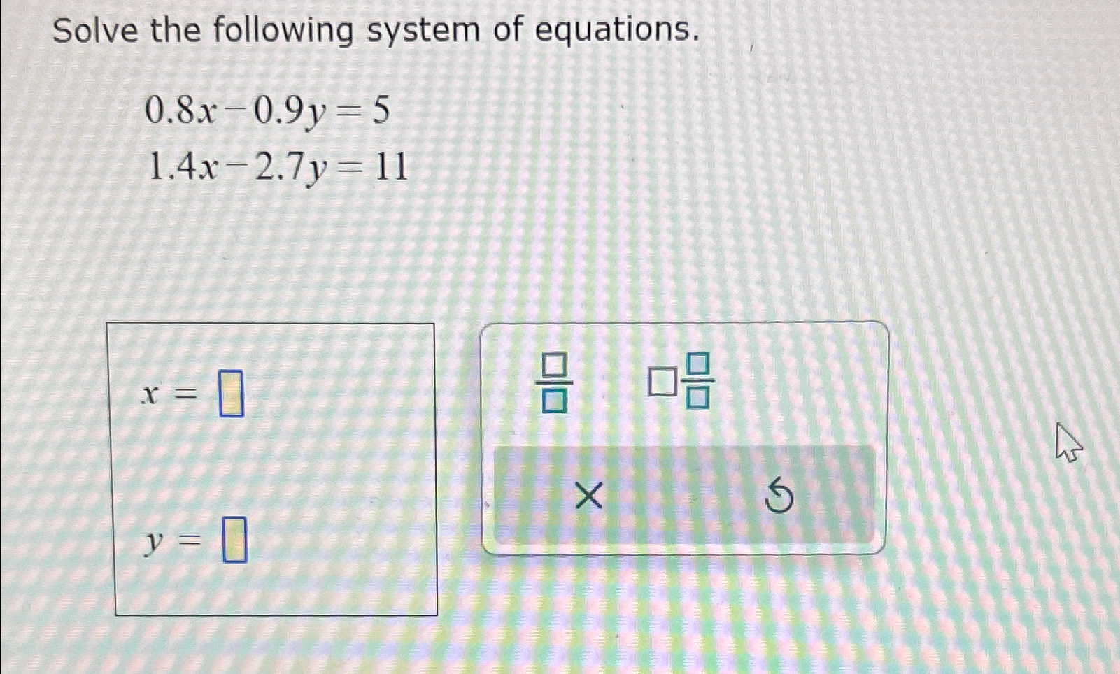 Solved Solve the following system of | Chegg.com
