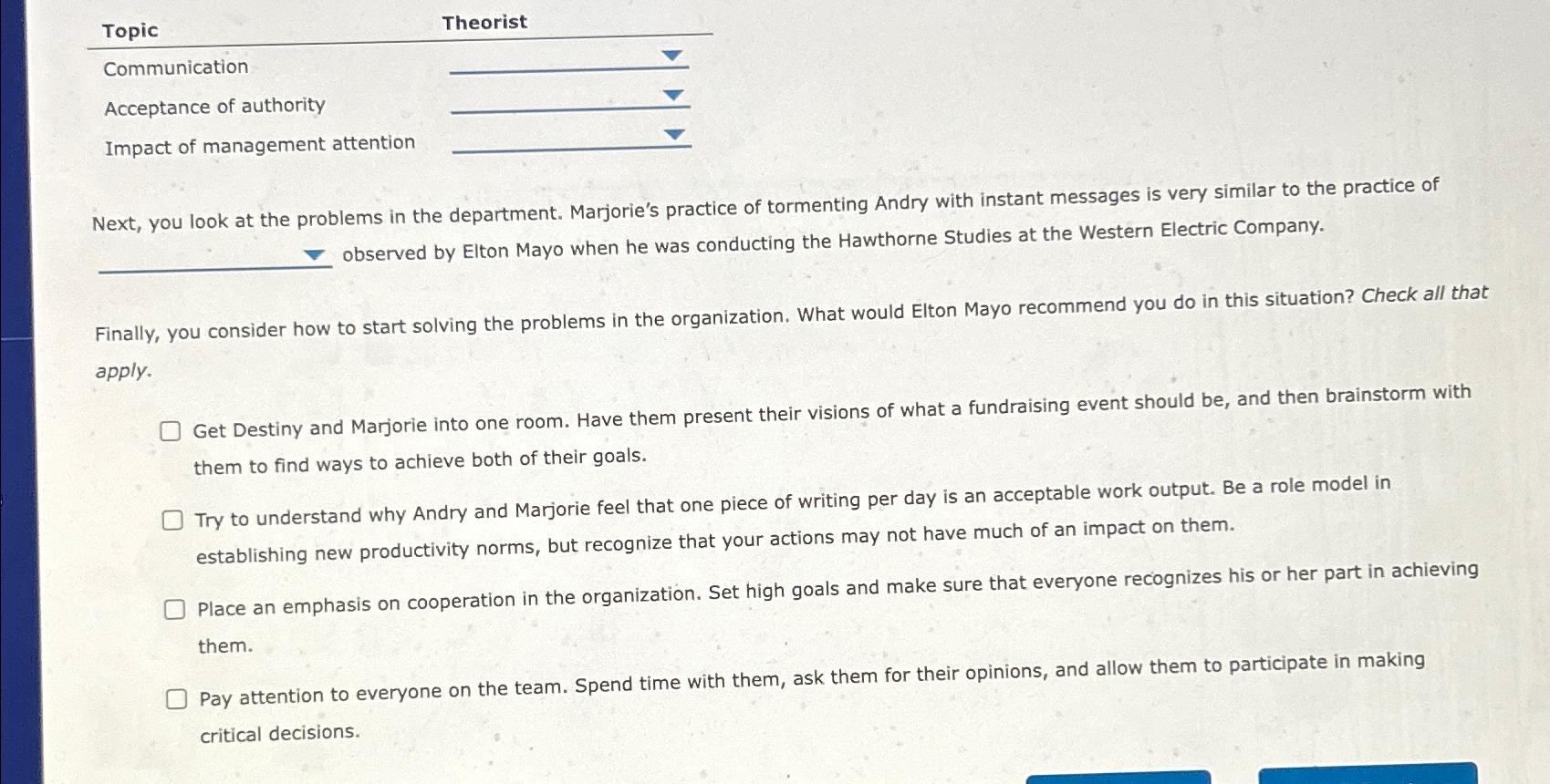 Solved TopicTheoristCommunicationAcceptance of | Chegg.com