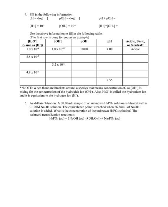 Solved pH=−log[1pOH=−log[]pH+pOH= | Chegg.com
