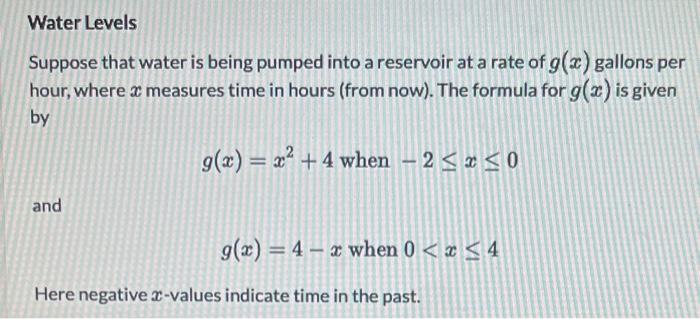Solved Water Levels Suppose that water is being pumped into | Chegg.com
