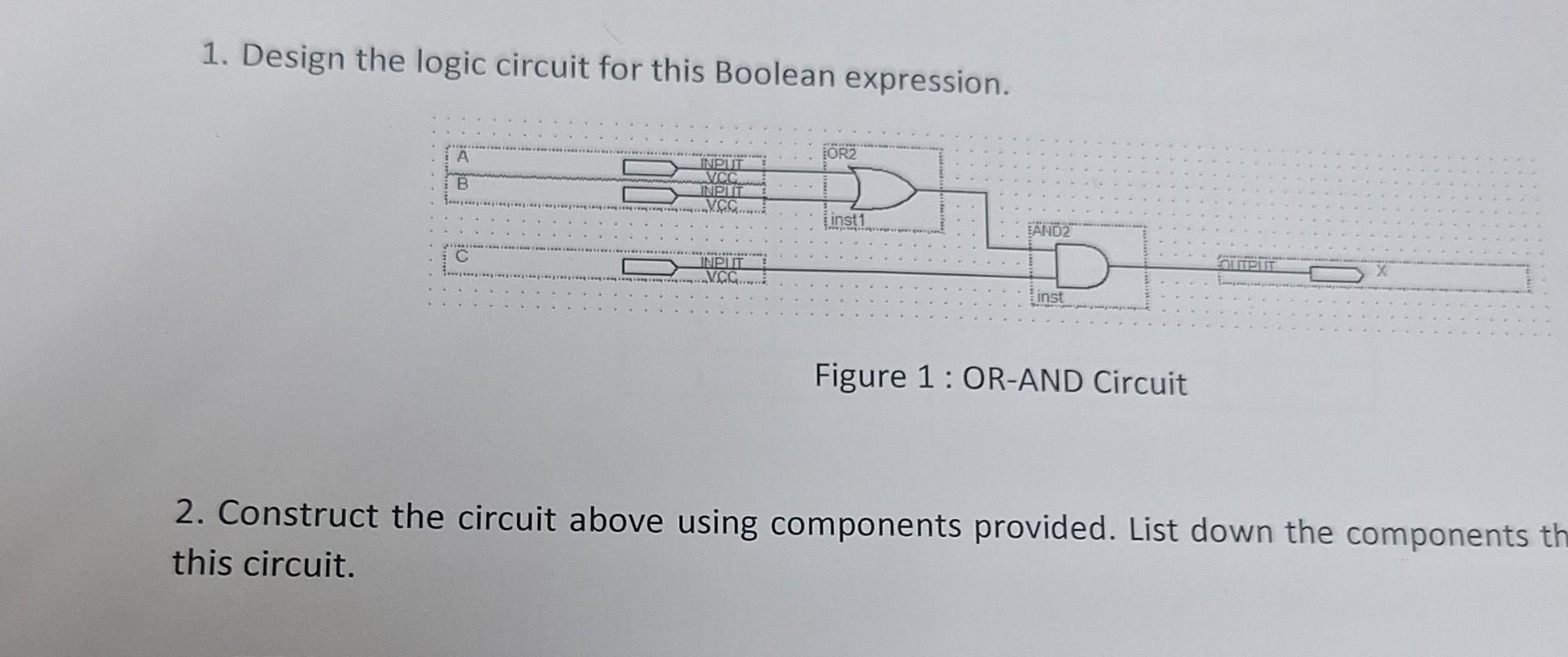 Solved 1. Design the logic circuit for this Boolean | Chegg.com
