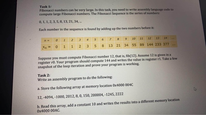 Task 1: Fibonacci numbers can be very large. In this | Chegg.com