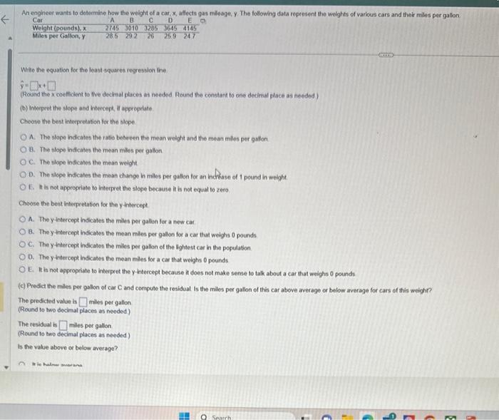 Solved y=Lx+ (Round the x coefficient to five decimal places | Chegg.com