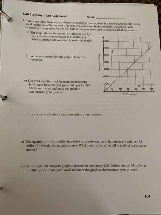 Solved Name: Unit 1 Activity 3 Lab Assignment Myra now | Chegg.com