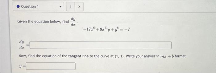 Solved Given the equation below, find dxdy. | Chegg.com
