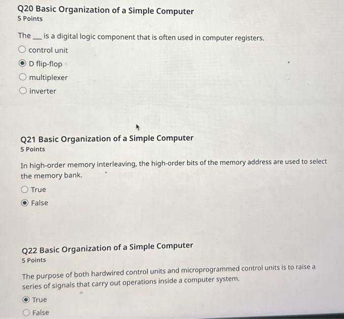 Solved Q23 Basic Organization of a Simple Computer 5 Points | Chegg.com