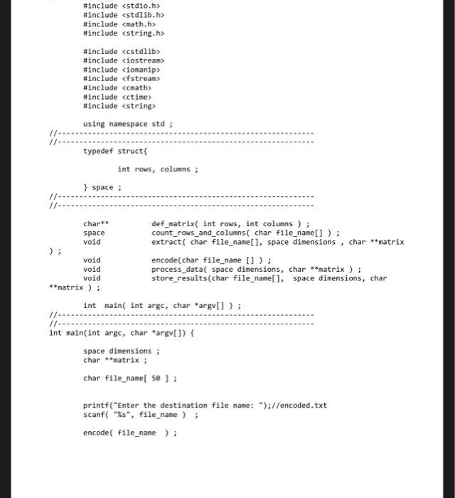 Solved can someone please format this from C to C++ must | Chegg.com
