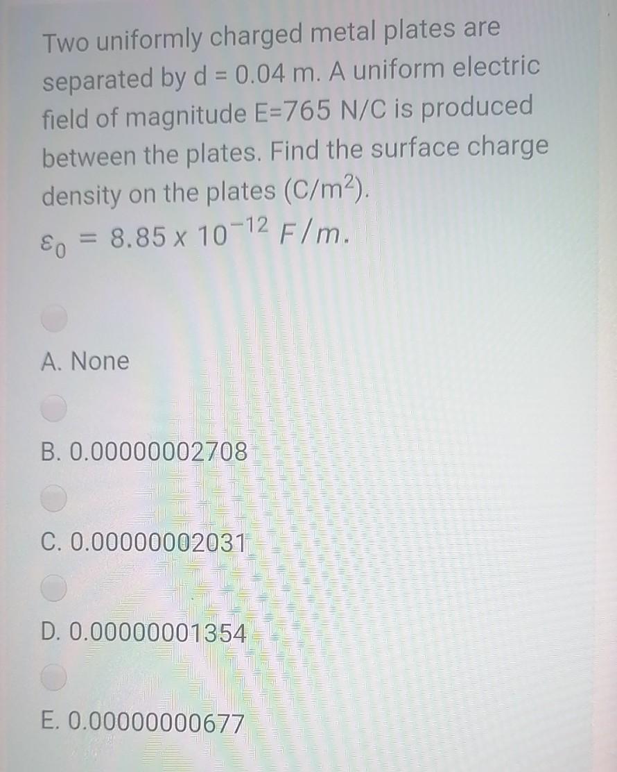 Solved Two uniformly charged metal plates are separated by d | Chegg.com