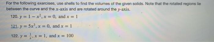 Solved For the following exercises, use shells to find the | Chegg.com