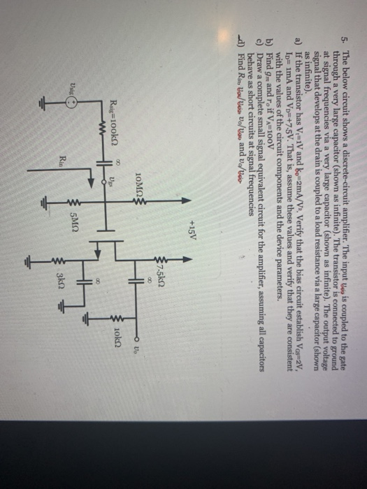 Solved 5. The below circuit shows a discrete-circuit | Chegg.com