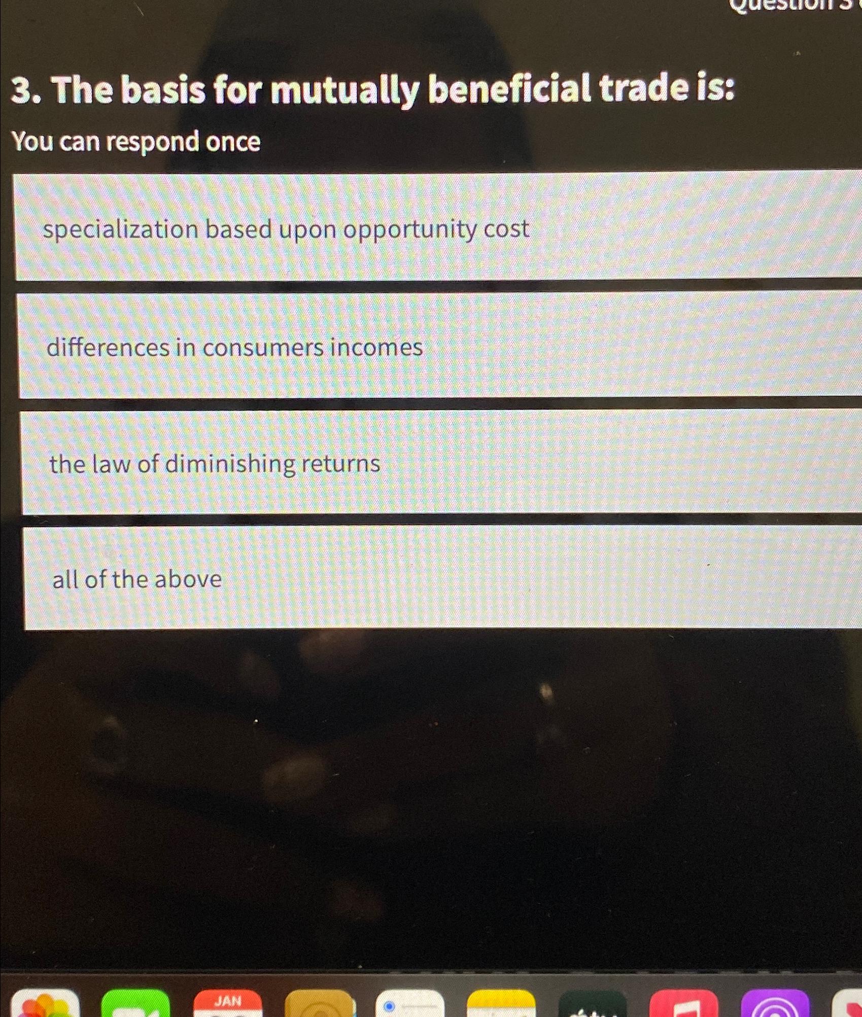 Solved The basis for mutually beneficial trade is:You can | Chegg.com