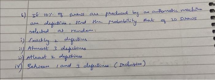 Solved 6) If 10% of surews are produced by an automatic | Chegg.com