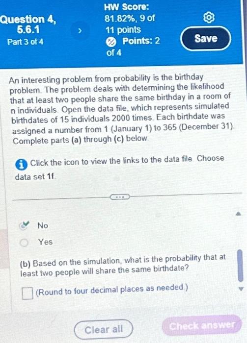 Solved Question 4 561 Part 3 Of 4 No Hw Score 8182 