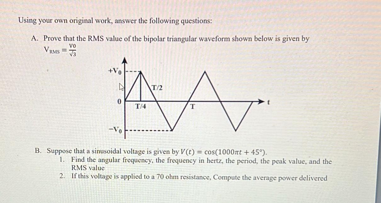 Solved Using your own original work, answer the following | Chegg.com