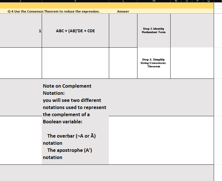 Use the consensus theorym to reduce the expression | Chegg.com