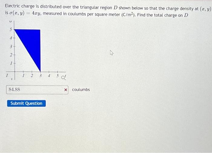 Solved Electric charge is distributed over the triangular | Chegg.com