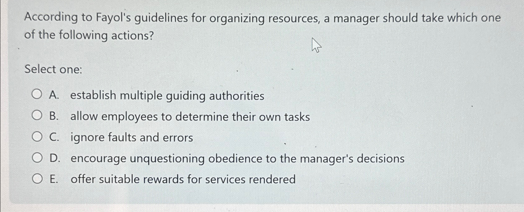Solved According to Fayol's guidelines for organizing | Chegg.com
