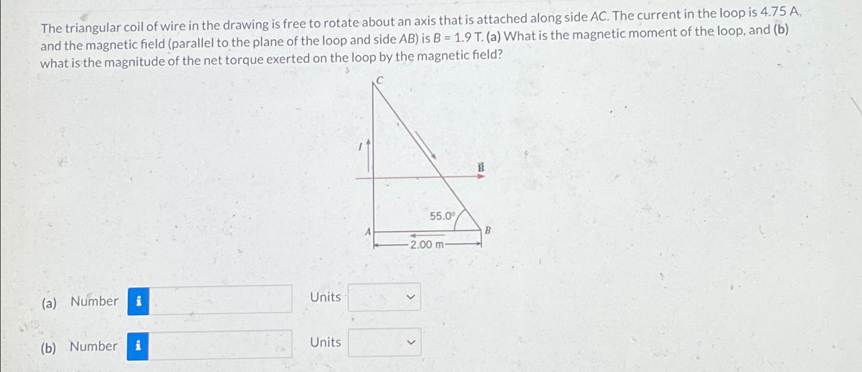 Solved The triangular coil of wire in the drawing is free to | Chegg.com