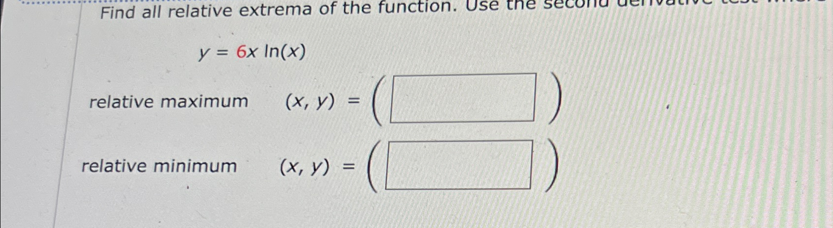 Solved Find all relative extrema of the | Chegg.com