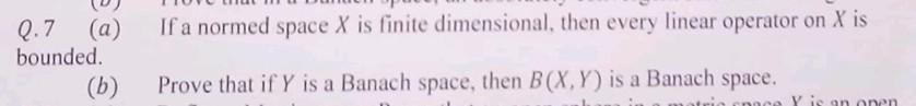 Solved If a normed space X is finite dimensional, then every | Chegg.com