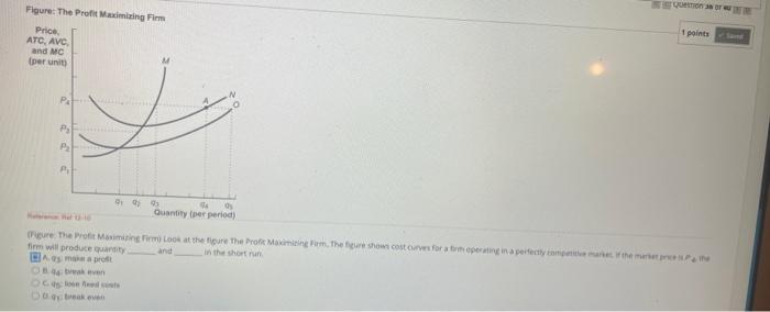 Solved Figure: The Profit Maximizing Firm firm will produce | Chegg.com