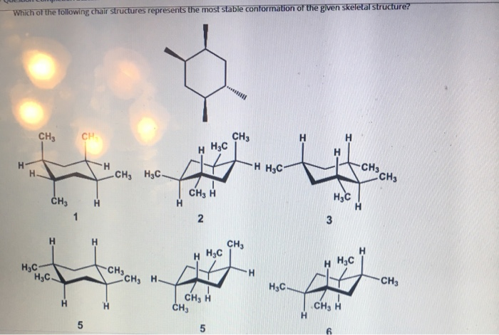 Solved Which of the following chair structures represents | Chegg.com