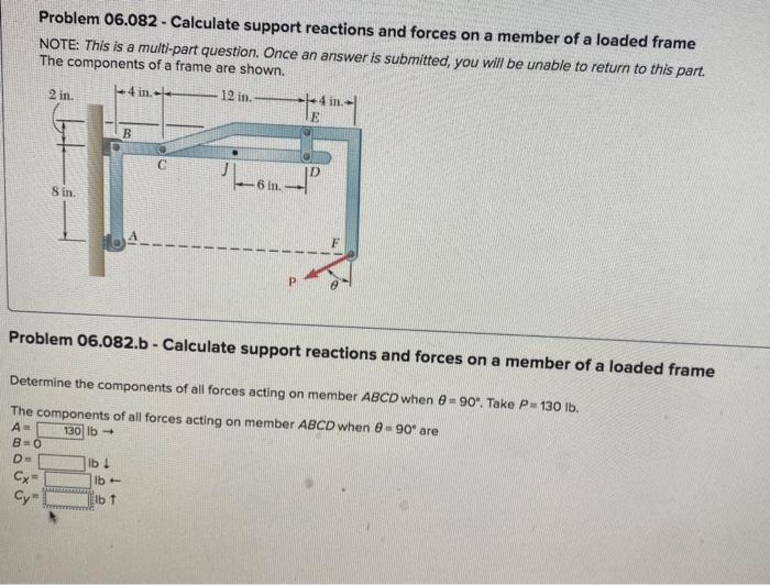 Solved Problem 06.082 - Calculate support reactions and | Chegg.com