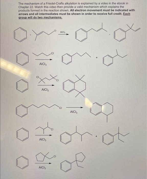 Solved The mechanism of a Friedel-Crafts alkylation is | Chegg.com